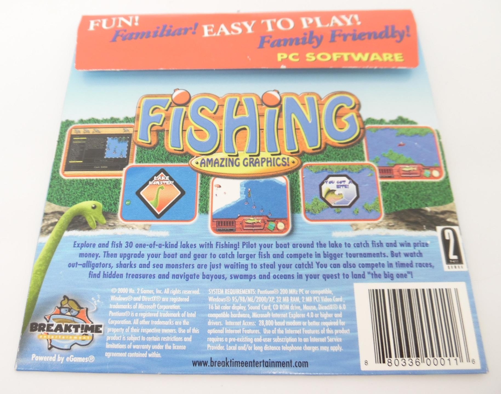 Breaktime Fishing (eGames) 30 Unique Lakes PC CD Computer game ...