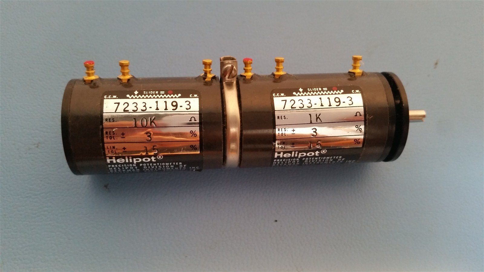 Beckman Helipot Dual Precision Potentiometer 10k & 1k 7233-119-3 Pot | eBay