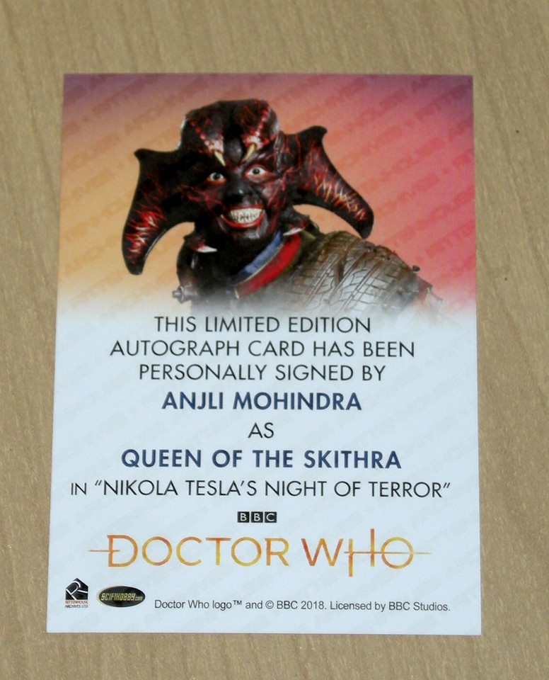 2022 Rittenhouse Doctor Who Series 11/12 autograph auto Anjli Mohindra ...