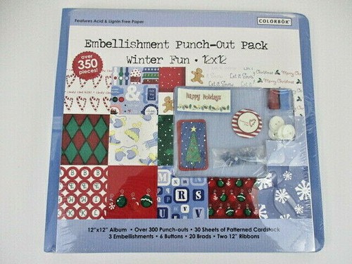 NEW Colorbok Scrapbook Album Embellishment Pack 12 x 12 Christmas Blue ...