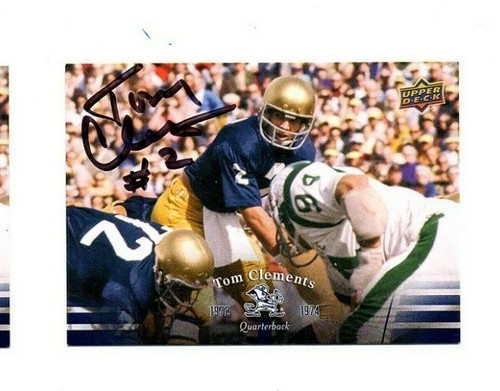 Tom Clements Notre Dame Irish hand signed autographed 2013 Upper Deck ...