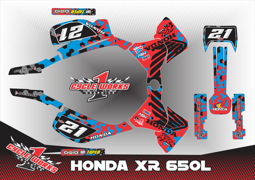 HONDA XR 650 XR650L SEMI CUSTOM GRAPHICS DECALS STICKER KIT SONIC 2 | eBay