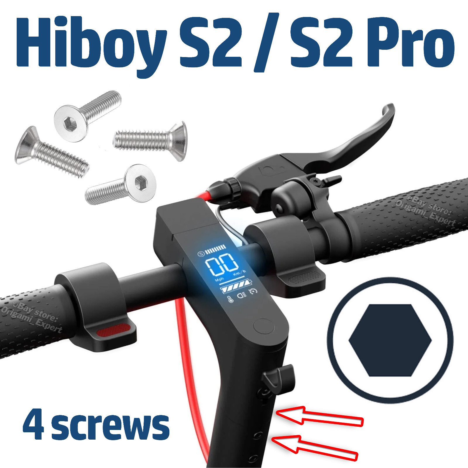 4x Allen Head STEM SCREWS Hiboy S2 S2 Pro Electric Scooter Nut Bolts ...