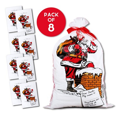 8 Giant Santa Sacks Stocking Jumbo Father Christmas Large Xmas Gift ...