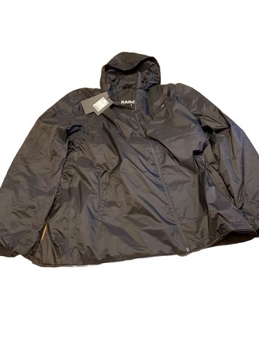 RAINS Men's Padded Rain Jacket XL Black Nylon Waterproof Coat MSRP $250 | eBay