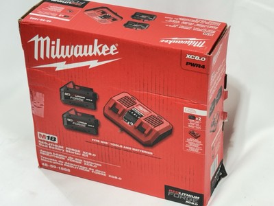 NEW Milwaukee M18 48-59-1888 Forge Kit 8AH Batteries Dual Rapid Charger ...