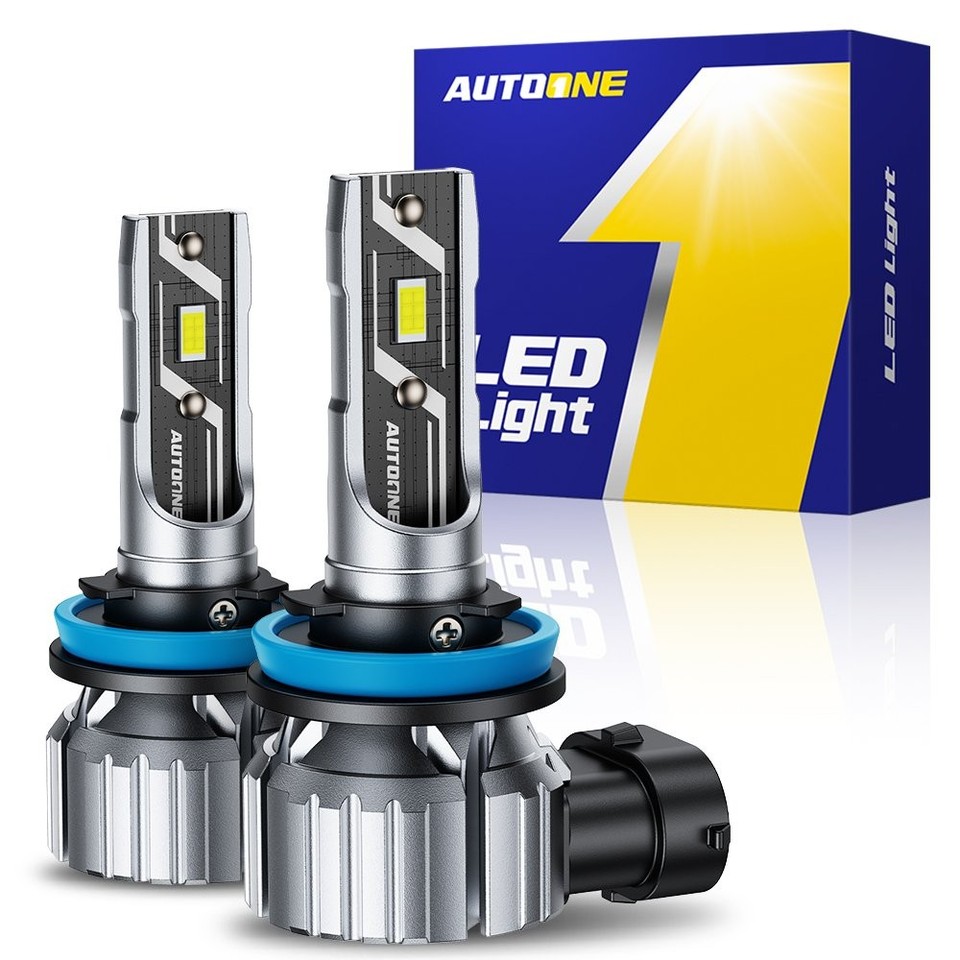 AUTOONE H11 H8 LED Headlight Bulbs Conversion Kit High Low Beam 6000K ...