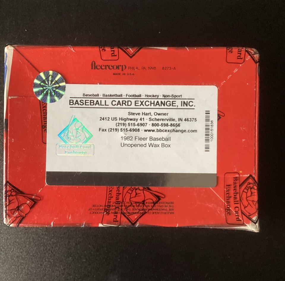 1982 FLEER Baseball Wax Box 36 Sealed Packs BBCE Authenticated/Wrapped ...