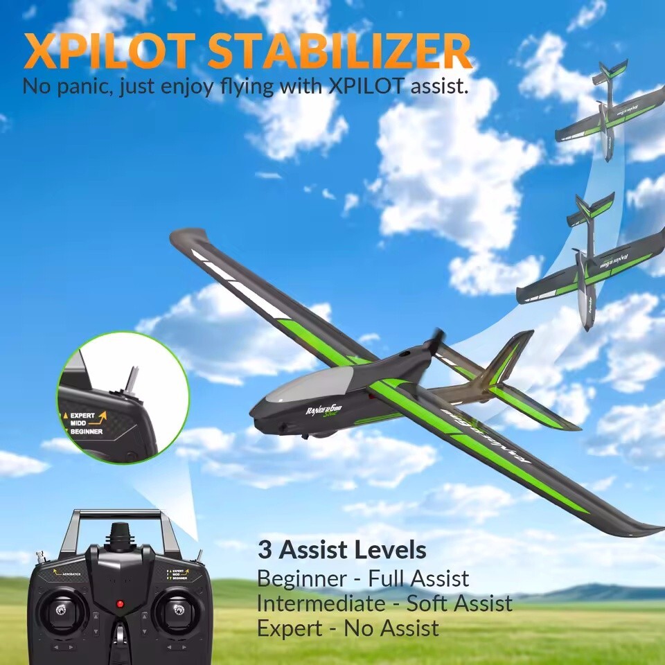 Volantex Ranger 600 RC Aircraft 2.4G 4CH Fixed Wing White Plane with 3 ...