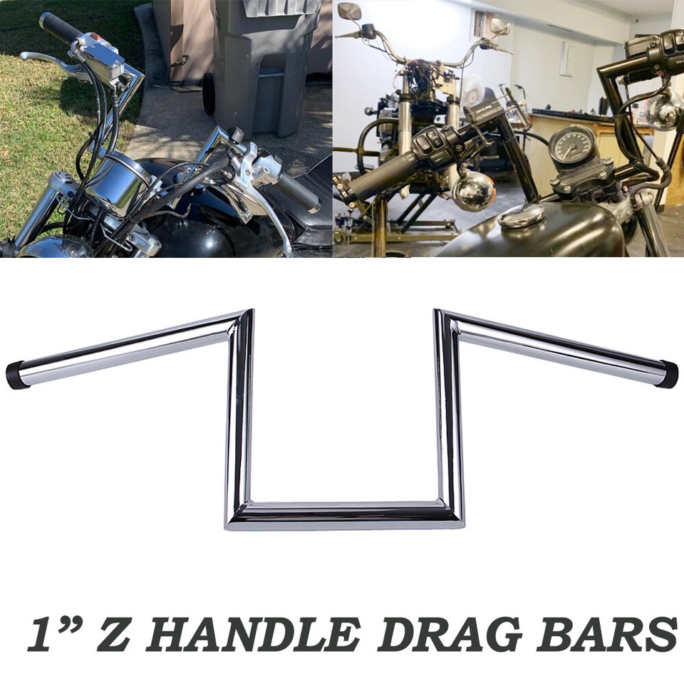 Motorcycle Drag Z-Bars 1"inch Handlebar for Harley Bobber Softail Dyna ...