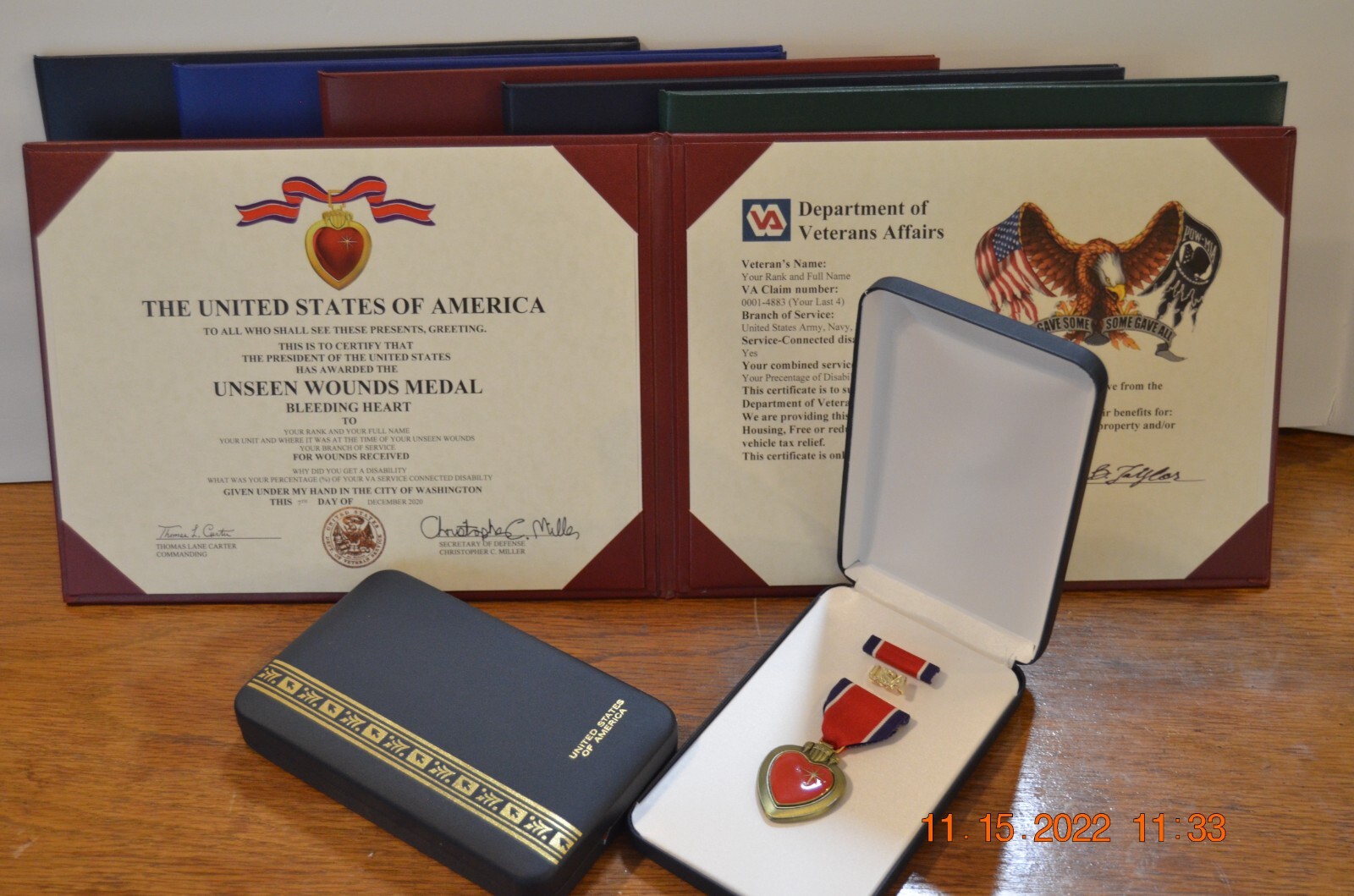 Unseen Wound Medal, Ribbon’s in Medal Case with Certificate and ...