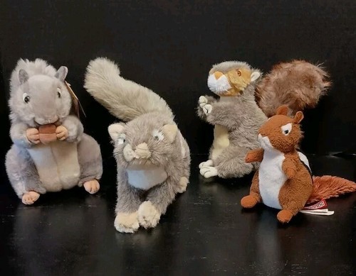 Lot Of 3 Plush Squirrels & 1 Chipmunk 4 Pieces Forest Animals Wildlife ...