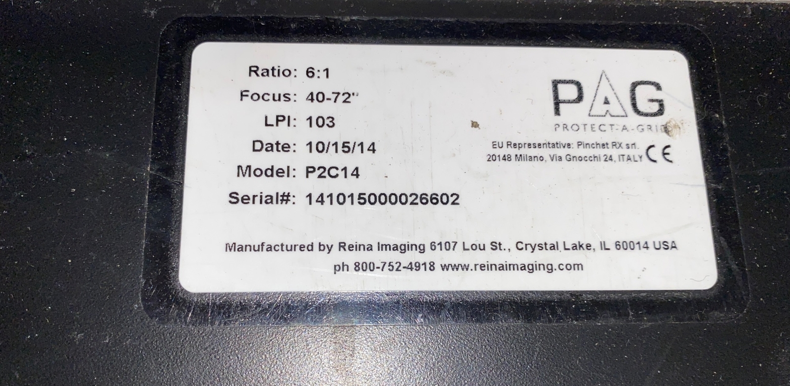 PAG PROTECT-A-GRID, FOCUS: 40-72 SD, RATIO: 6:1, L.P.I: 103 (No.644 ...