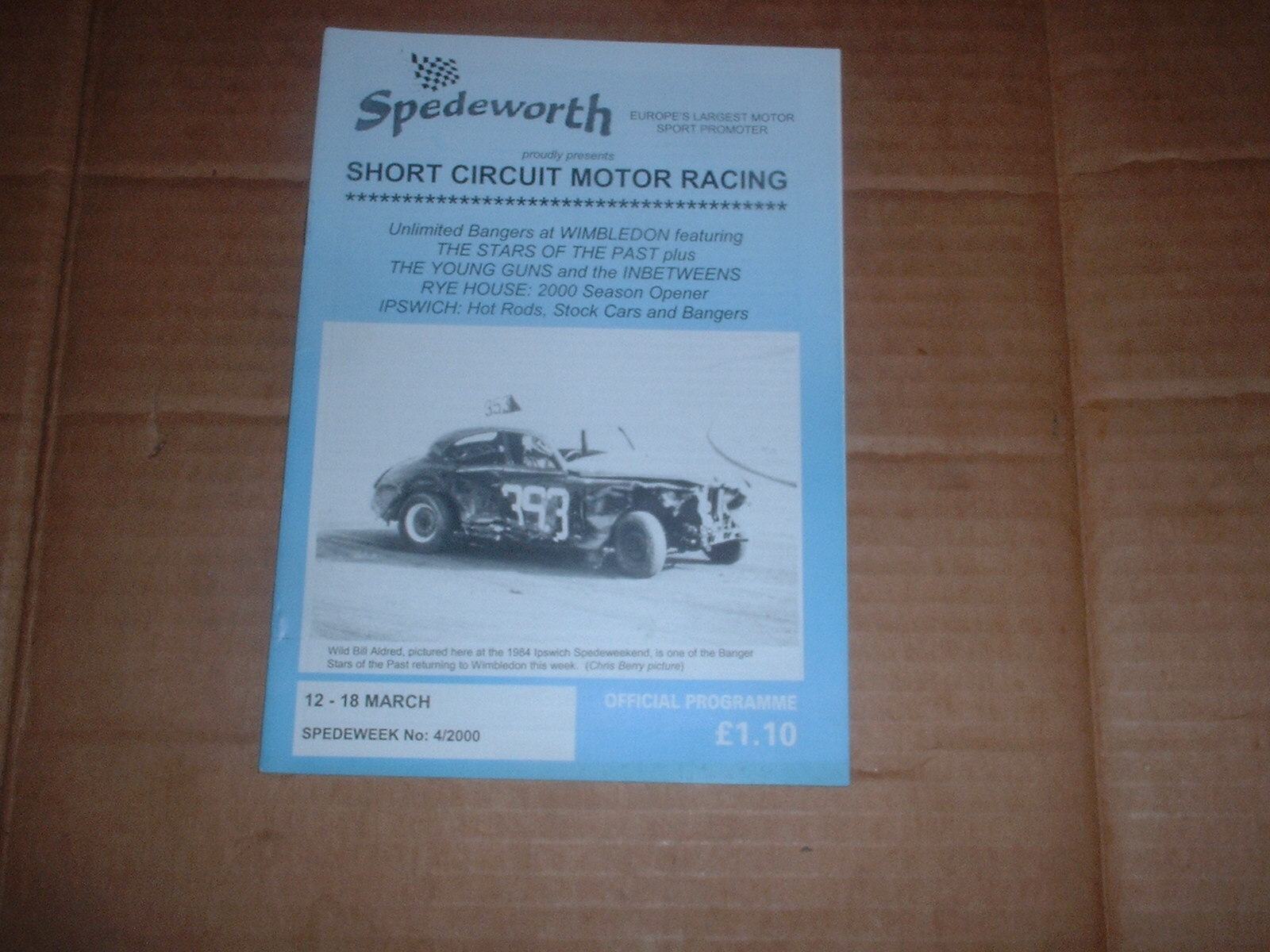 SPEDEWORTH STOCK CAR/BANGER/HOT ROD RACING PROGRAMME SPEDEWEEK NO 4 ...
