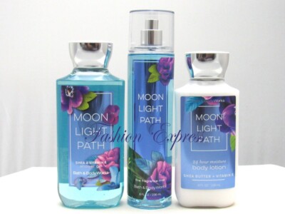 BATH & BODY WORKS MOONLIGHT PATH BODY MIST + BODY LOTION + SHOWER GEL ...