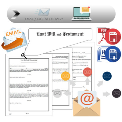 Last Will and Testament Forms - Email / Digital Delivery - PDF & DOCX ...