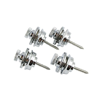 4 x Flat Head chrome Strap Lock for Electric Guitar Bass - chrome | eBay