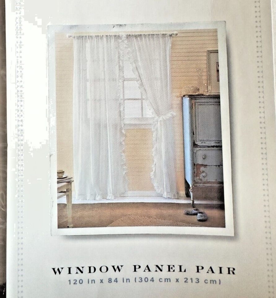 Rachel Ashwell's, Simply Shabby Chic, WHITE Window Panel Pair (Ruffled ...