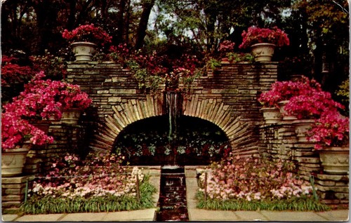 Vintage Postcard 1956 MOBILE, AL * BELLINGRATH GARDENS * Waterfall ...