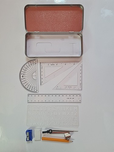 10 Piece Maths Set - Geometry Compass Ruler Protector School College in ...