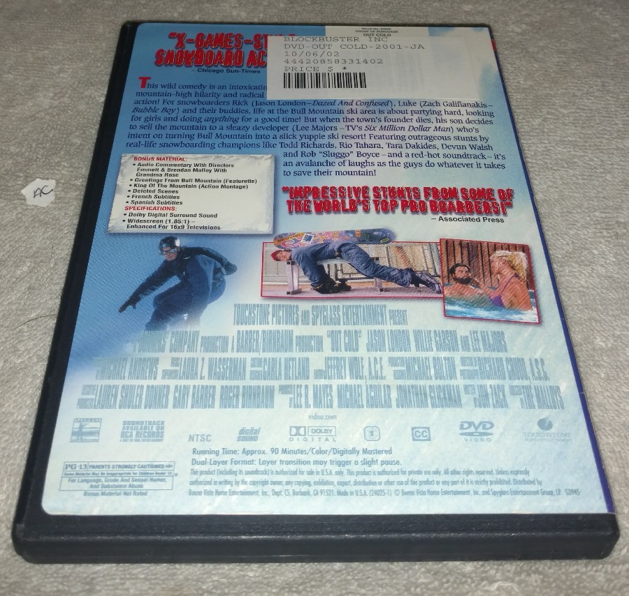 Out Cold (DVD, 2002) Zach Galifianakis Comedy *RARE oop 786936214482| eBay