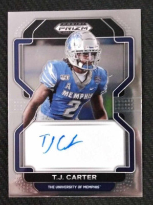 2023 Prizm Draft TJ Carter Base Auto Rookie RC MEMPHIS/LA RAMS #RA-TJC ...