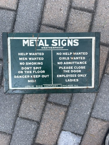 Vintage 1940’s Metal Leslie Sign Company Metal Signs Weatherproof Box ...