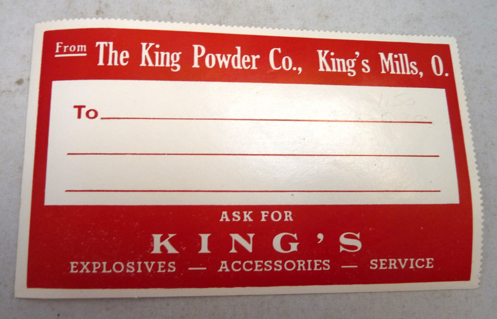 Vintage King Powder Co Mills label gun advertising | eBay