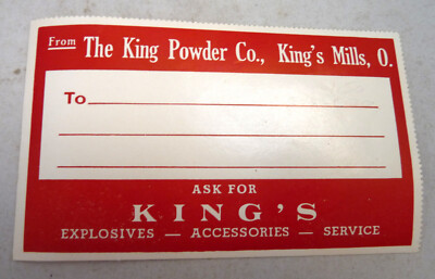 Vintage King Powder Co Mills label gun advertising | eBay