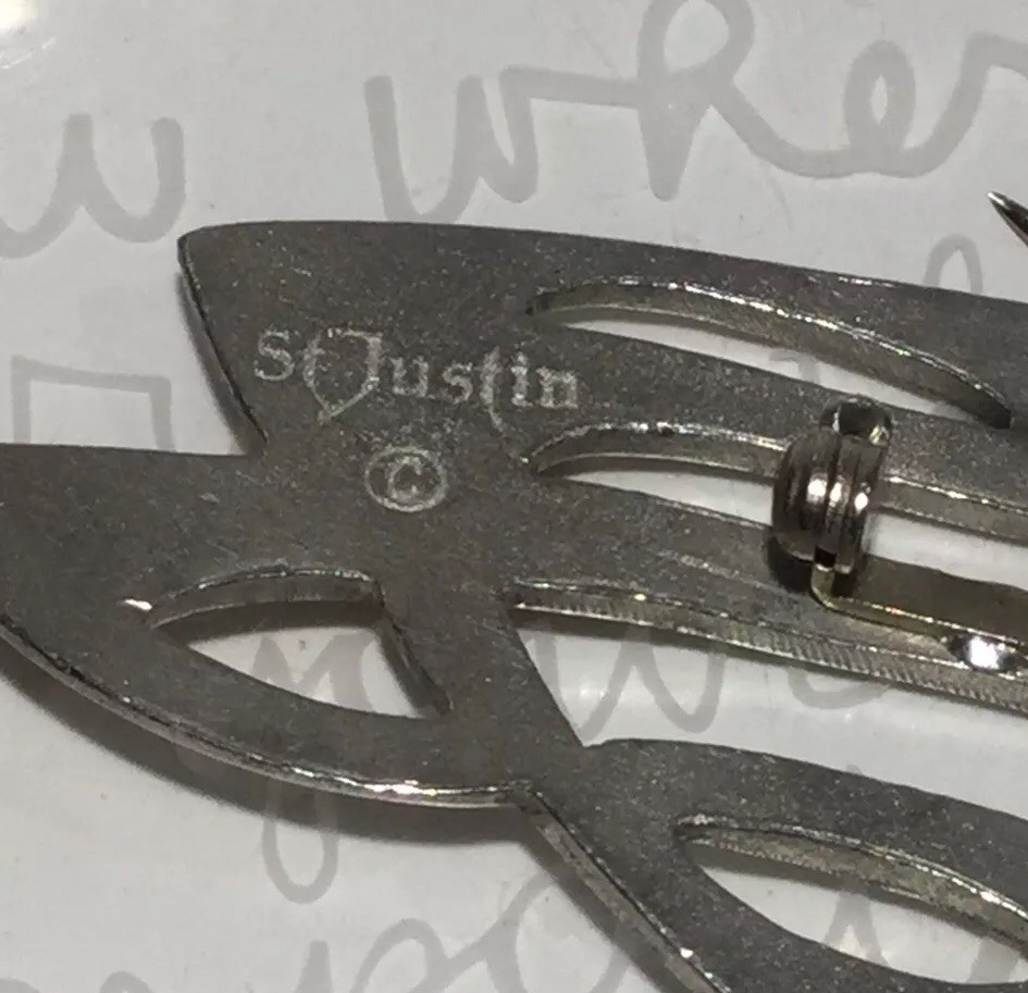 Rare St. JUSTIN Handmade Curvy Abstract Celtic Knotwork Pewter Brooch ...