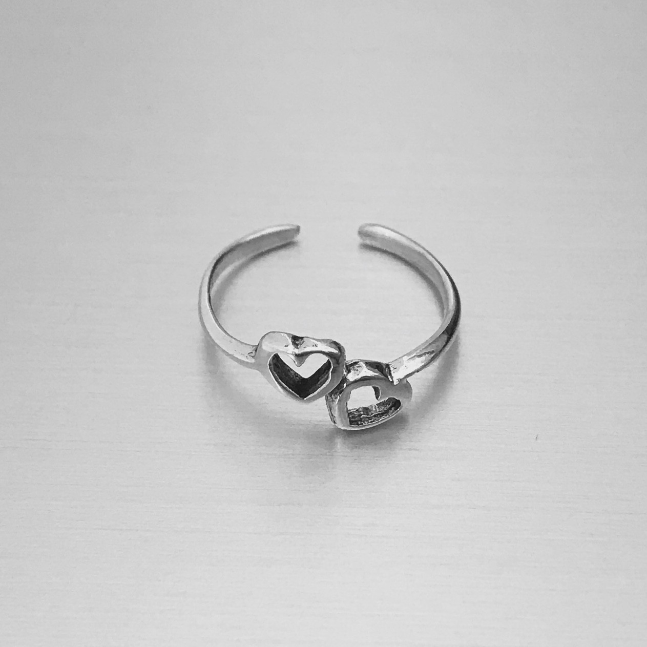 Sterling Silver Loving Hearts Toe Ring, Silver Ring, Heart Ring, Love ...