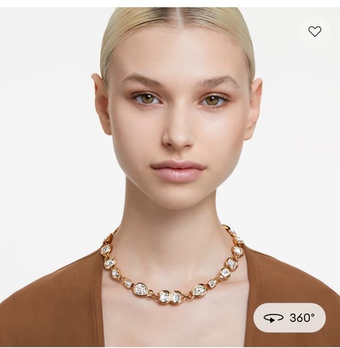 Swarovski Dextera necklace Mixed cuts, White, Gold-tone plated | eBay