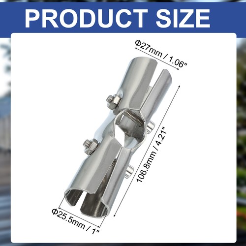 1" 3 Way Pipe Clamp Connector, 2 Pcs Chain Fence Clamps, Silver | eBay