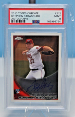STEPHEN STRASBURG RC 2010 TOPPS CHROME AUTOGRAPH ROOKIE AUTO PSA 10 | eBay