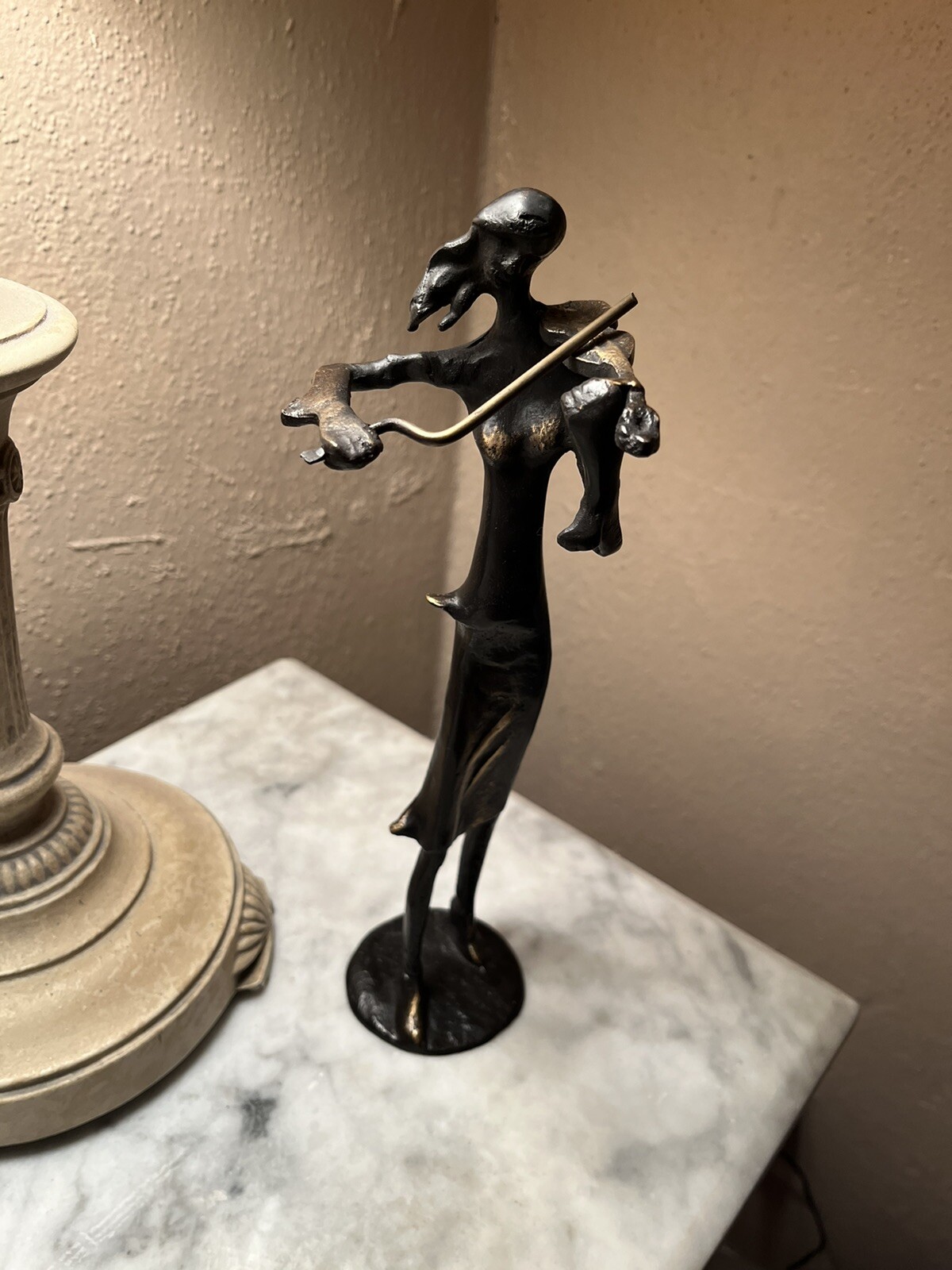 brutalist Bronze Woman Violinist 11” Standing Playing Violin Statue | eBay