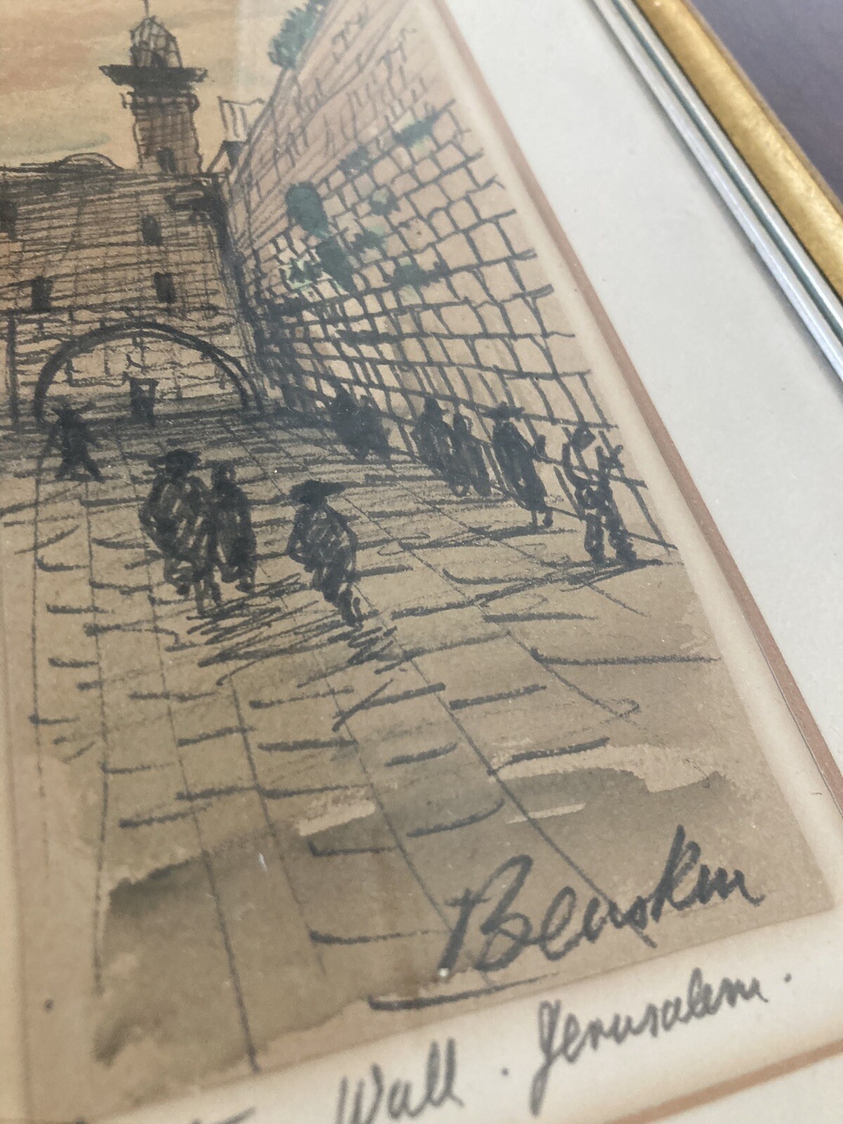 Western Wall Jerusalem Pencil Drawing Aka The Wailing Wall Weeping Wall ...