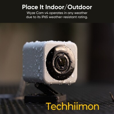 WYZE CAM V4 + WINDOW MOUNT 2K HD WIFI SECURITY PET CAMERA 2 WAY AUDIO ...