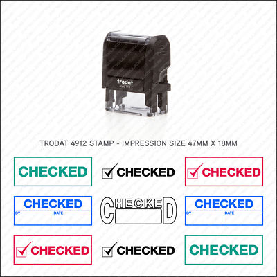 Checked Rubber Stamp Self Inking Business Shop Office Hotel School ...