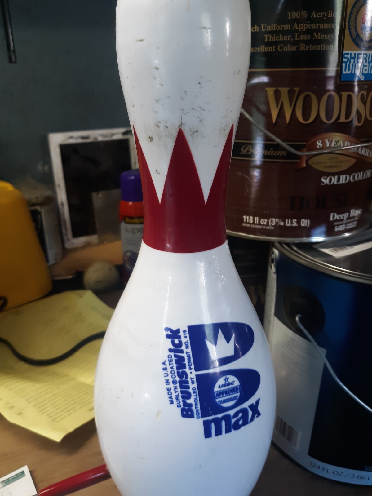1 PIECE Vintage Brunswick Max Bowling Pin USBC Approved Red Crown HUNTING TARGET | eBay