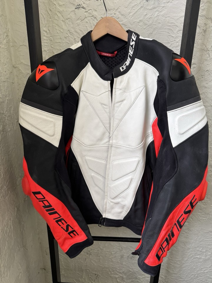 Dainese SUPER RACE Leather Motorcycle Racing Jacket Track Day Full ...