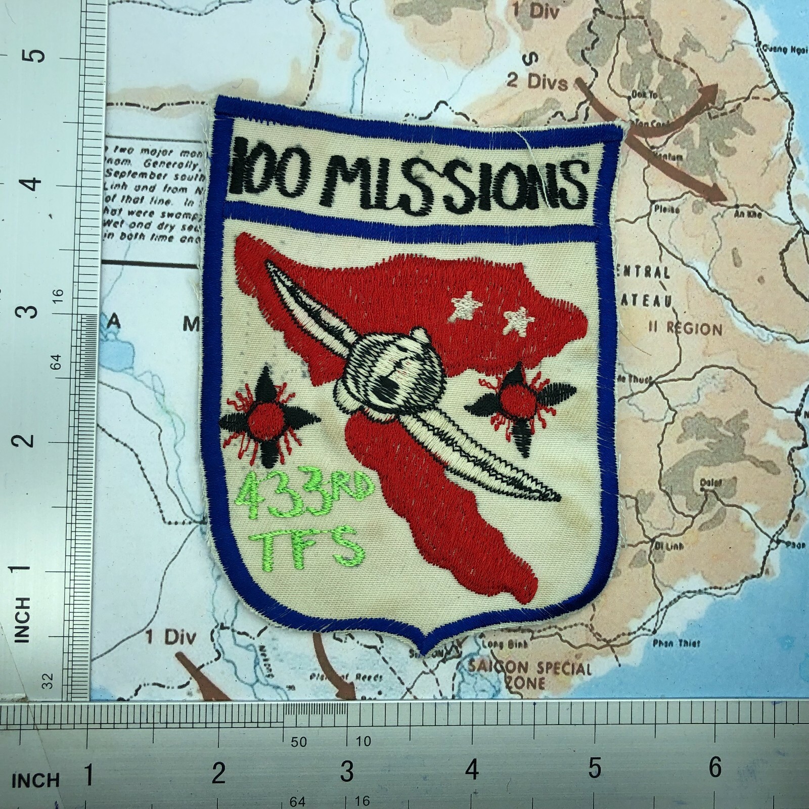 PATCH US Air Force Vietnam 433rd Tactical Fighter Squadron 100 Mission ...