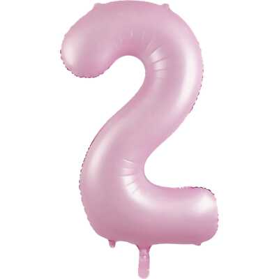 Pastel Matte Pink Number 2 Two Foil Helium Balloon 86cm Birthday Party ...