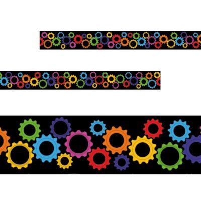 Colourful Cogs Classroom Trimmers 14.25m long Notice Board Display ...