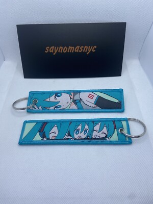 Kawaii Hatsune Miku Anime Manga Embroidered Jet Tag Keychain | eBay