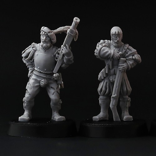 Landsknecht Handgunners miniature set, reloading positions 28mm resin | eBay