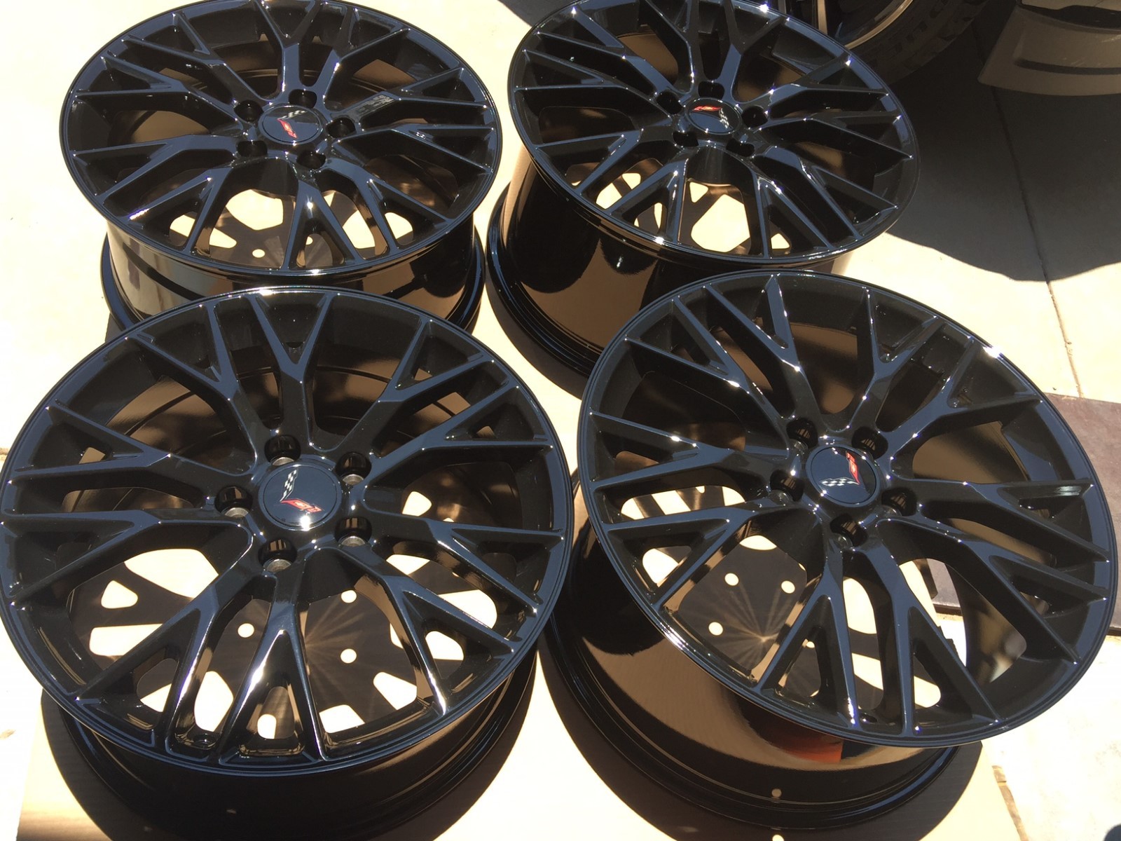 Black 19x8.5 20x10 C7 Z06 ZO6 Style Corvette Wheels Fits 2014-2019 ...