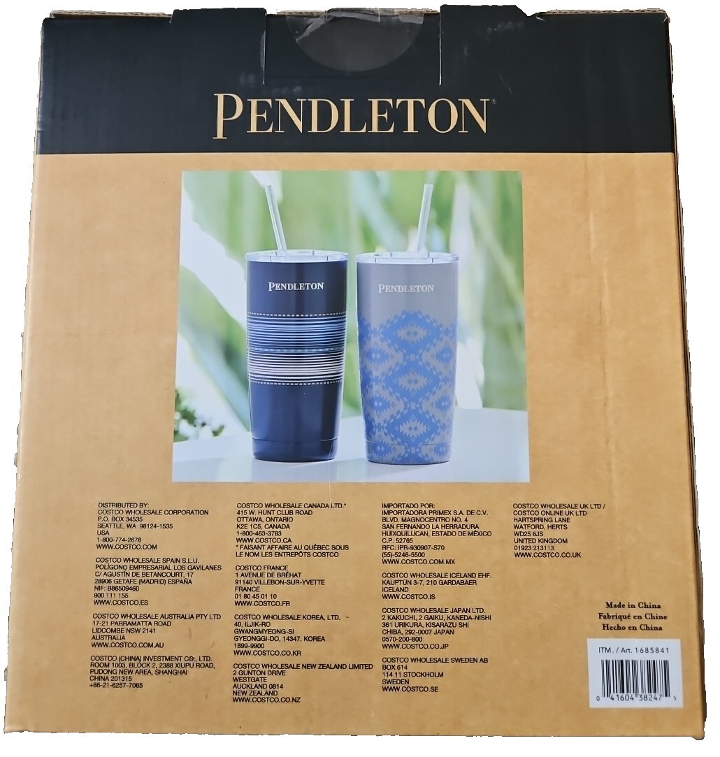 PENDLETON 2 Pack Stainless Steel Hot/Cold 20oz Tumbler Gift Set Blue/Gray Sealed | eBay