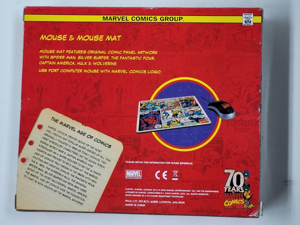 70 Years Marvel Comics USB Mouse and Mouse Pad | eBay