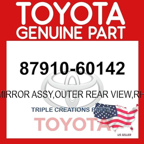 87910-60142 Genuine Toyota Mirror Assy Outer Rear View RH 8791060142 ...