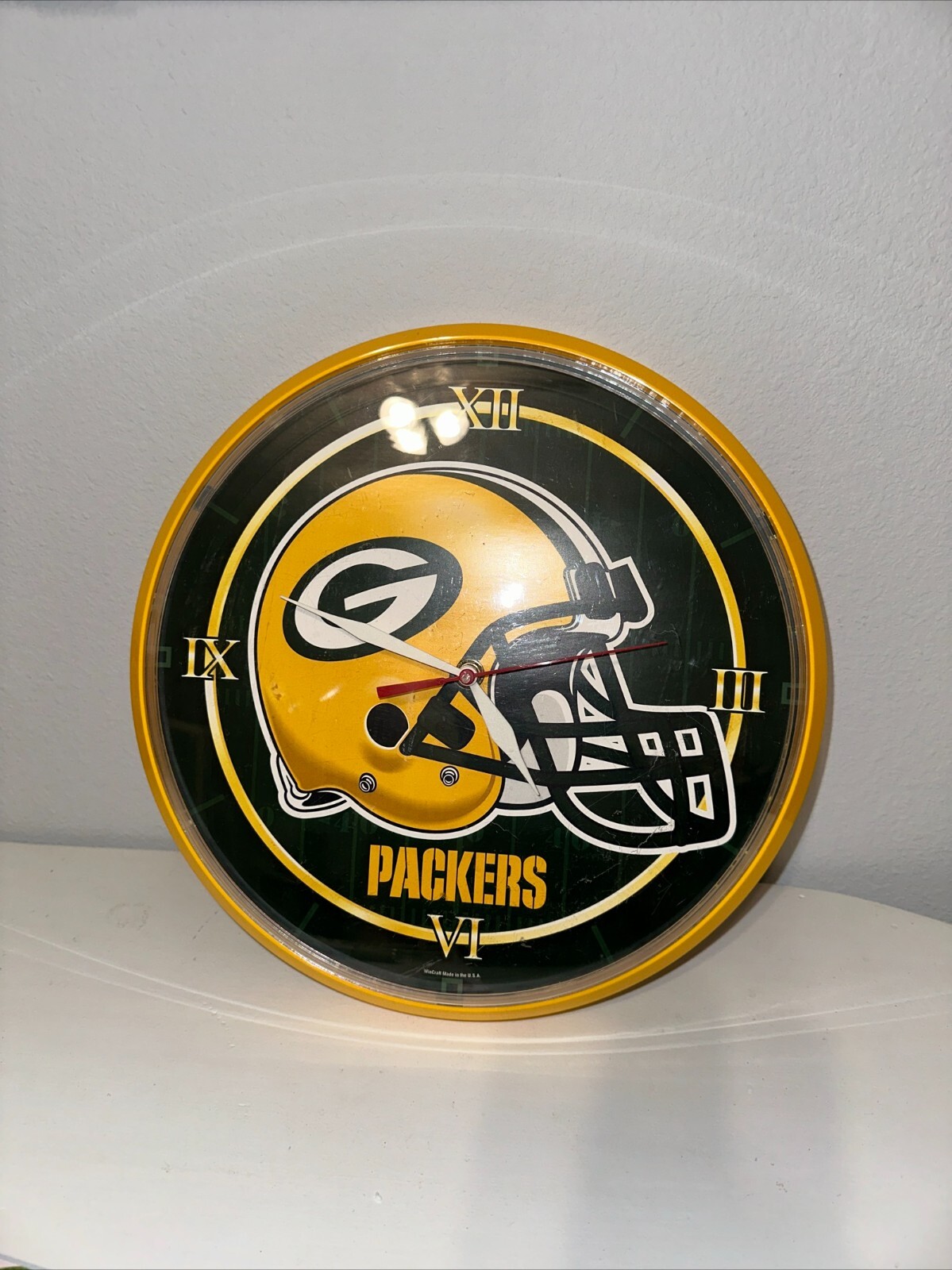 Large Green Bay Packers Hangable Wall Clock Battery Operated ...